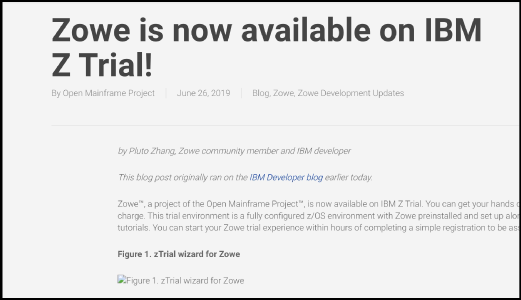 Zowe Open Source Interface for z/OS