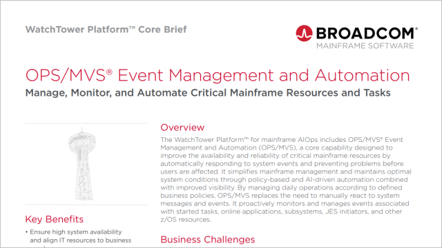 OPS/MVS® Event Management & Automation Intelligence | Mainframe