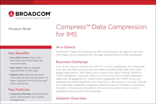 Compres Data Compression for IMS